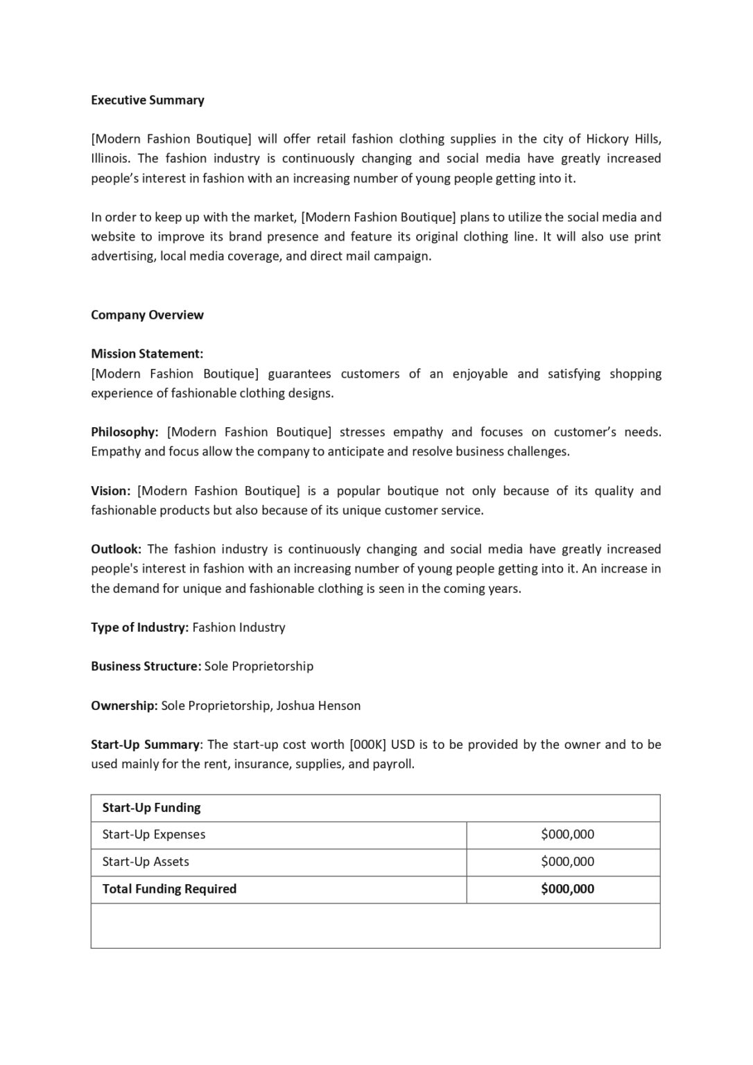 Fashion Business Plan Template MbcVirtual Fashion Business Plan Template MbcVirtual