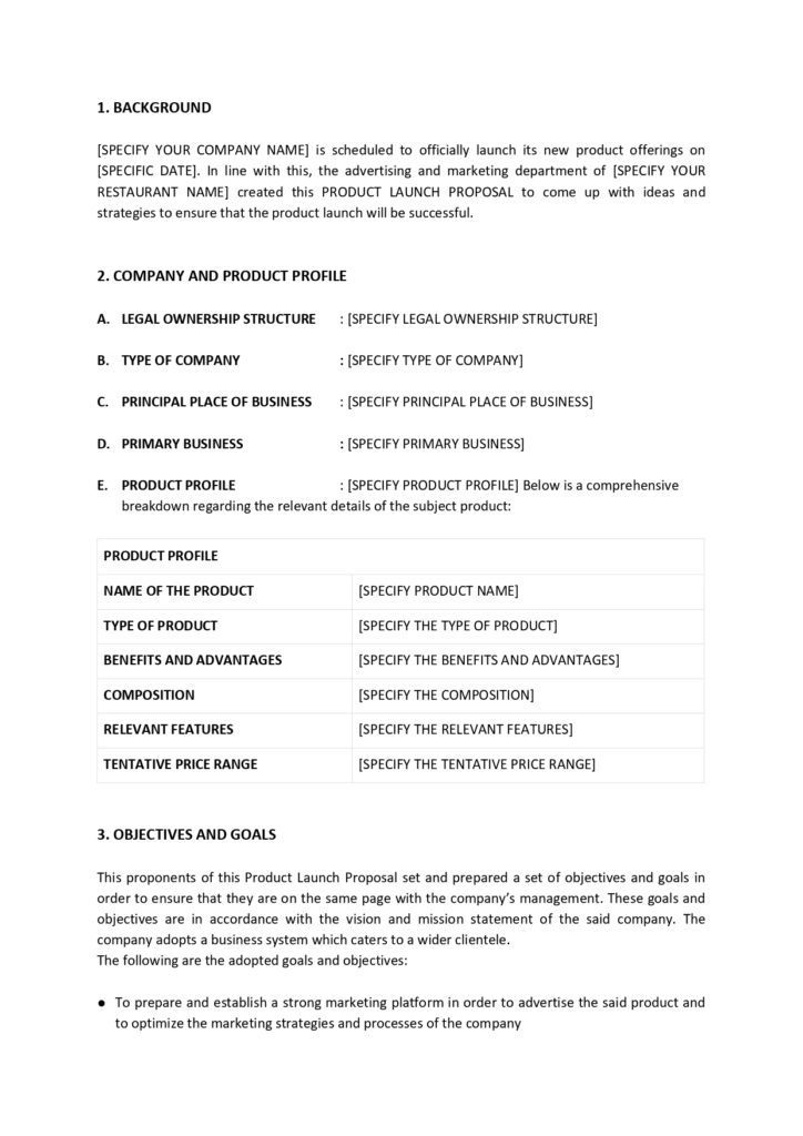 Product Launch Proposal Template - MbcVirtual