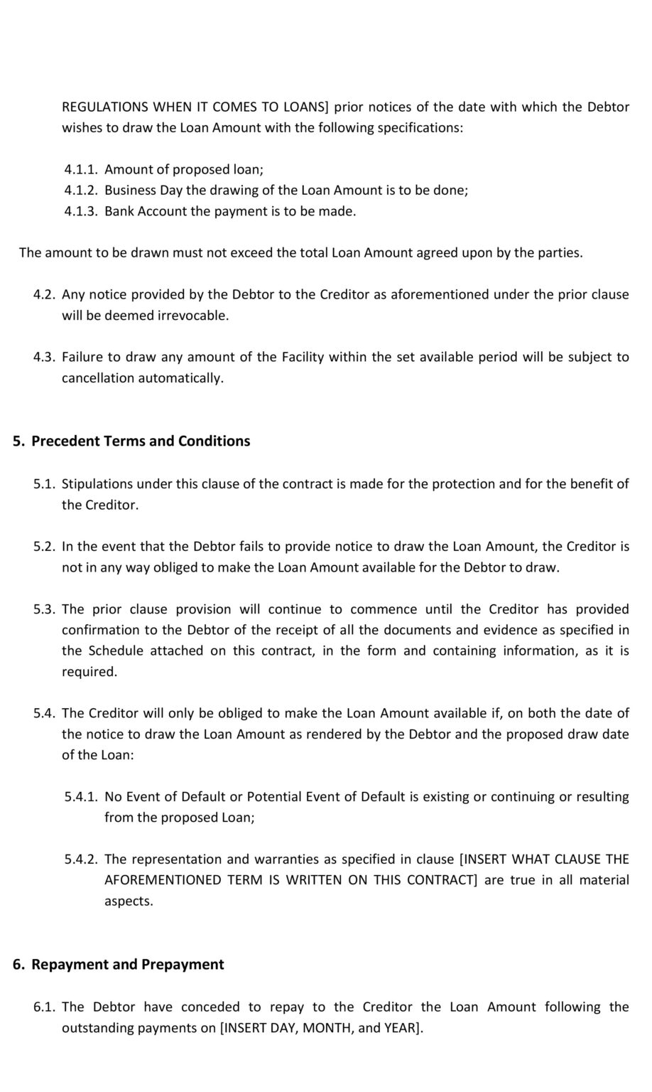 Loan Contract Template - MbcVirtual