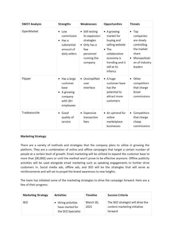Online Startup Business Plan Template - MbcVirtual