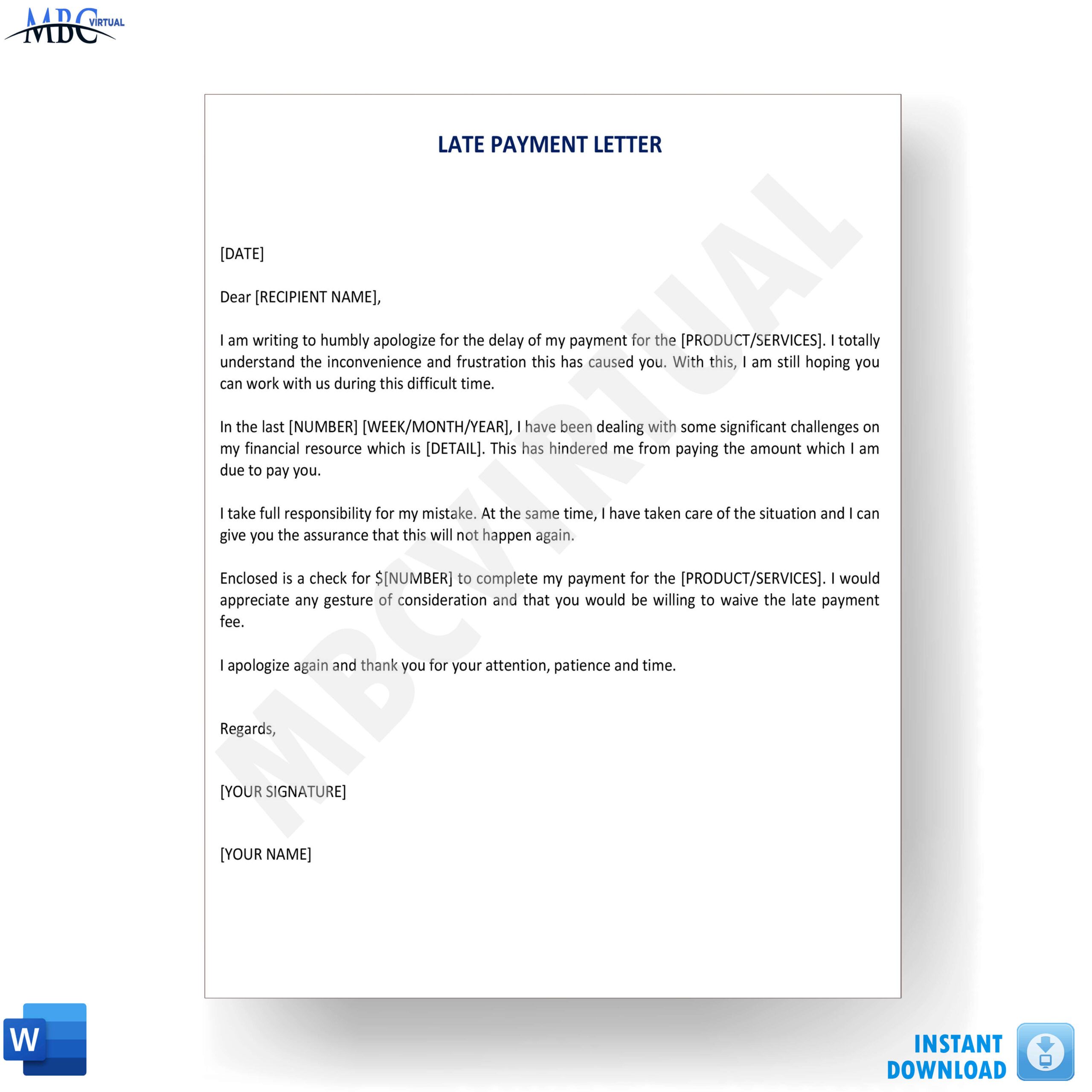 Late Payment Letter Template MbcVirtual