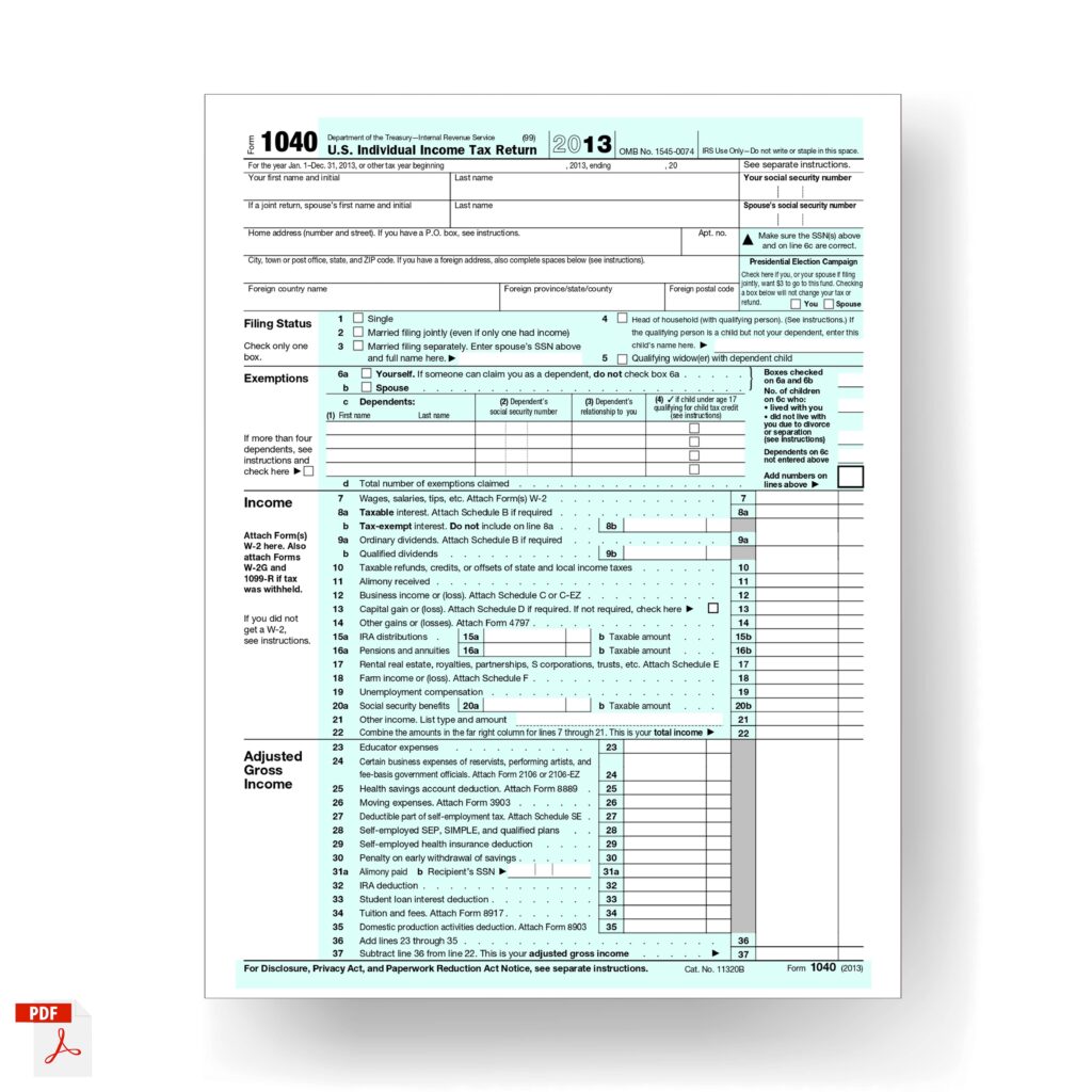 Form 1040, U.S. Individual Income Tax Return 2014 - MbcVirtual