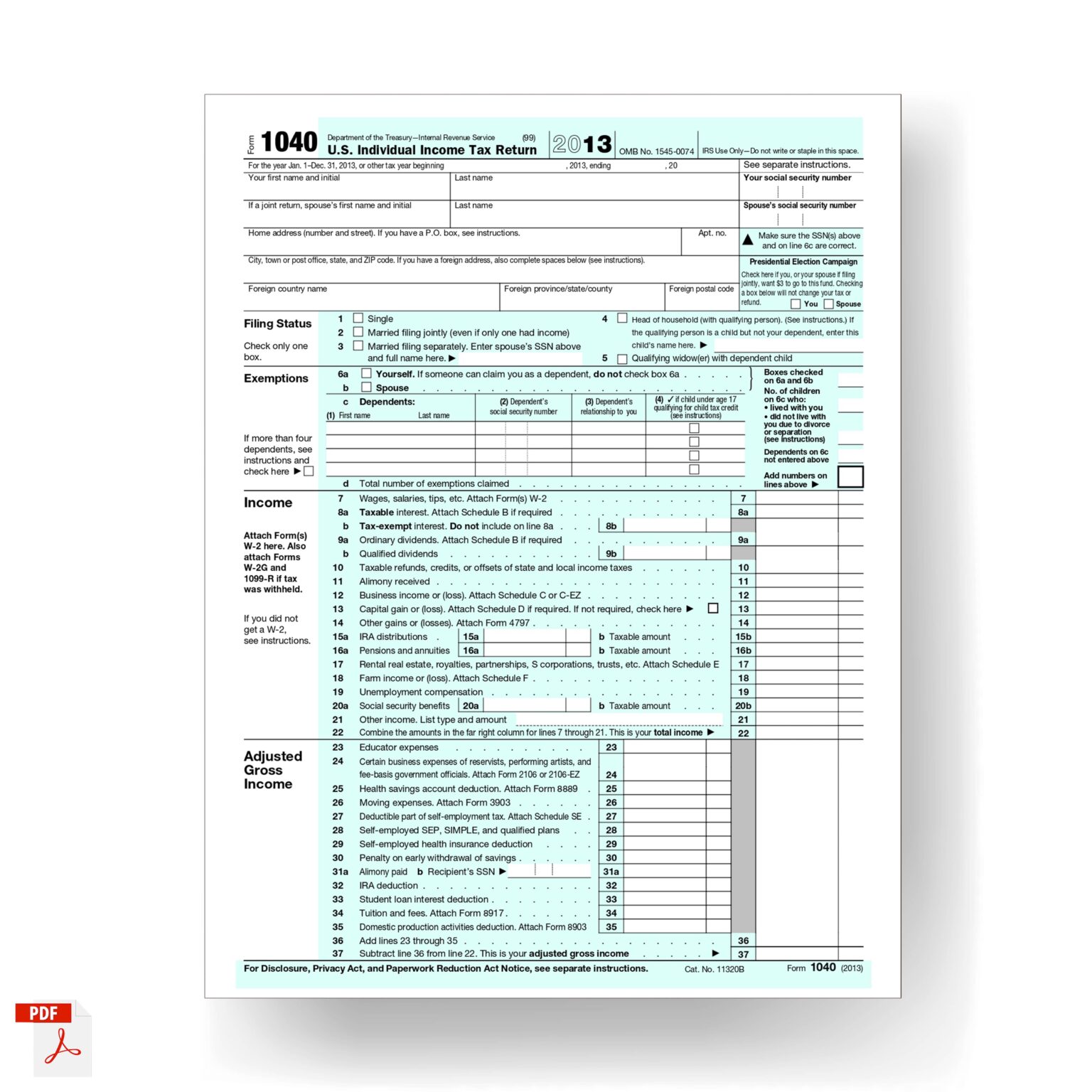 Form 1040, U.S. Individual Income Tax Return 2014 - MbcVirtual