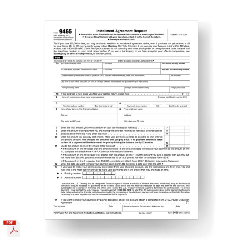 Form 9465, Installment Agreement Request 2013 - MbcVirtual