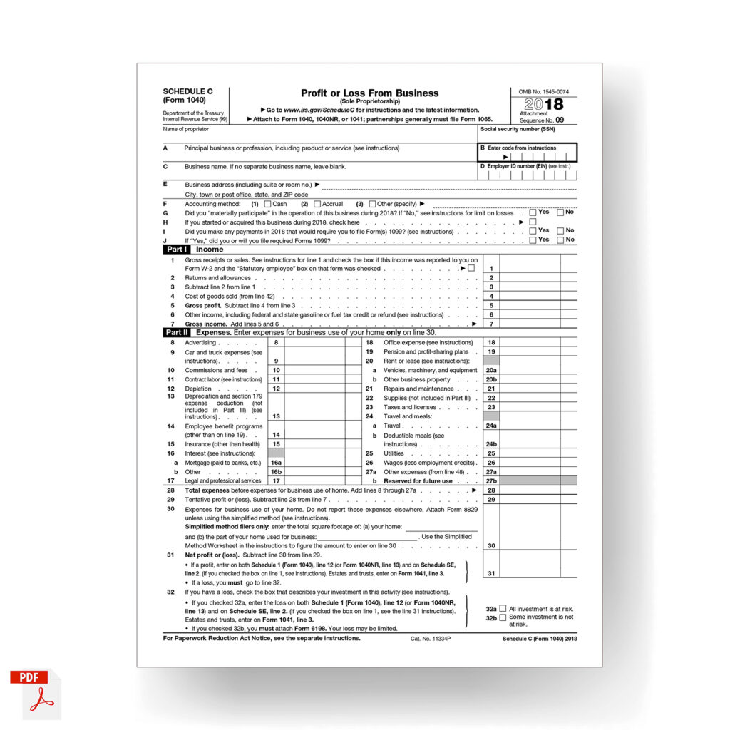 Schedule C (Form 1040), Profit or Loss from Business (Sole ...