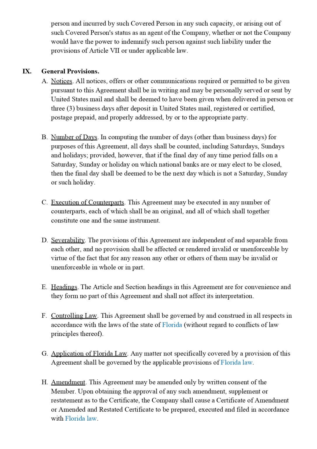 LLC Operating Agreement Template - MbcVirtual