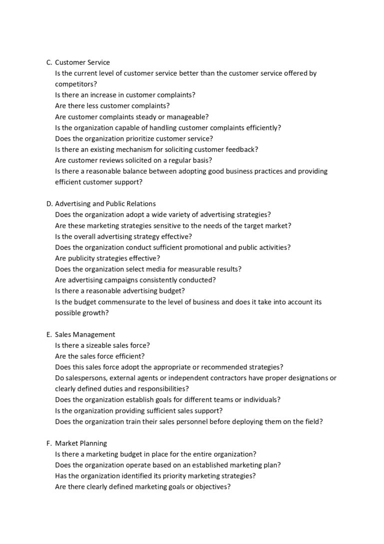 Management Audit Checklist Template - MbcVirtual