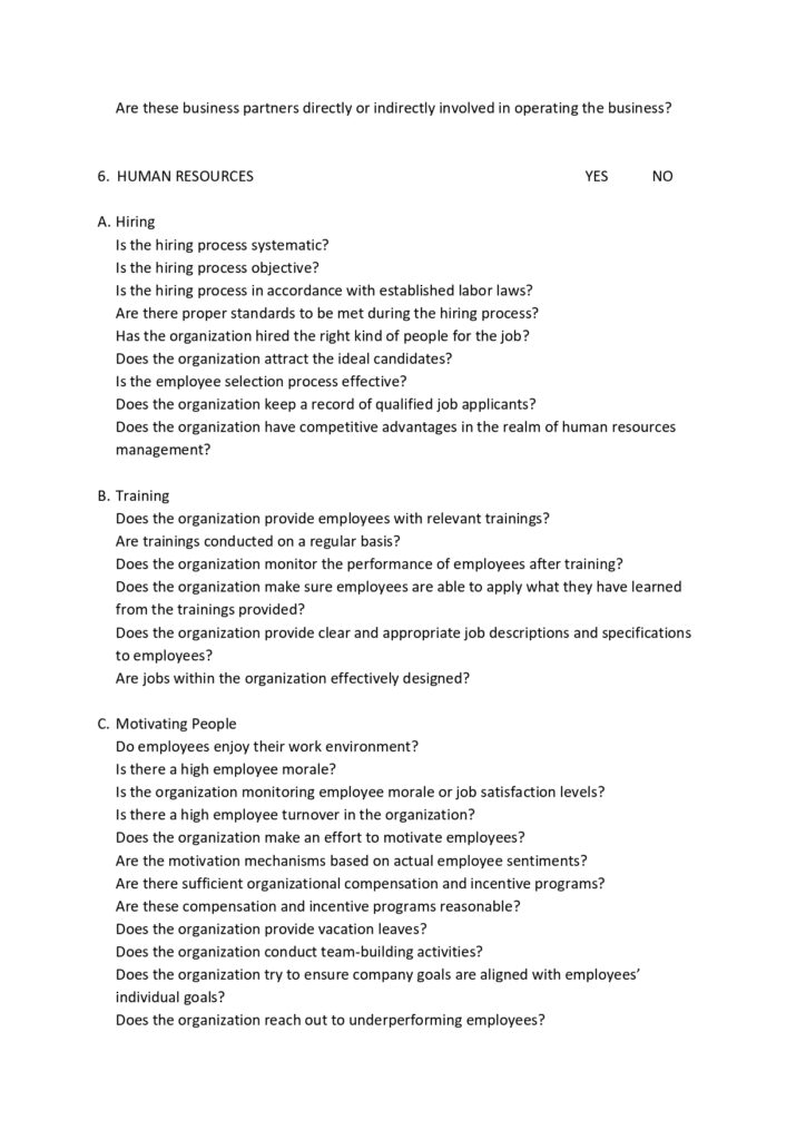 Management Audit Checklist Template - MbcVirtual