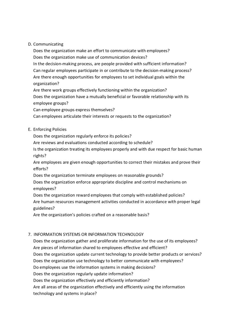 Management Audit Checklist Template - MbcVirtual