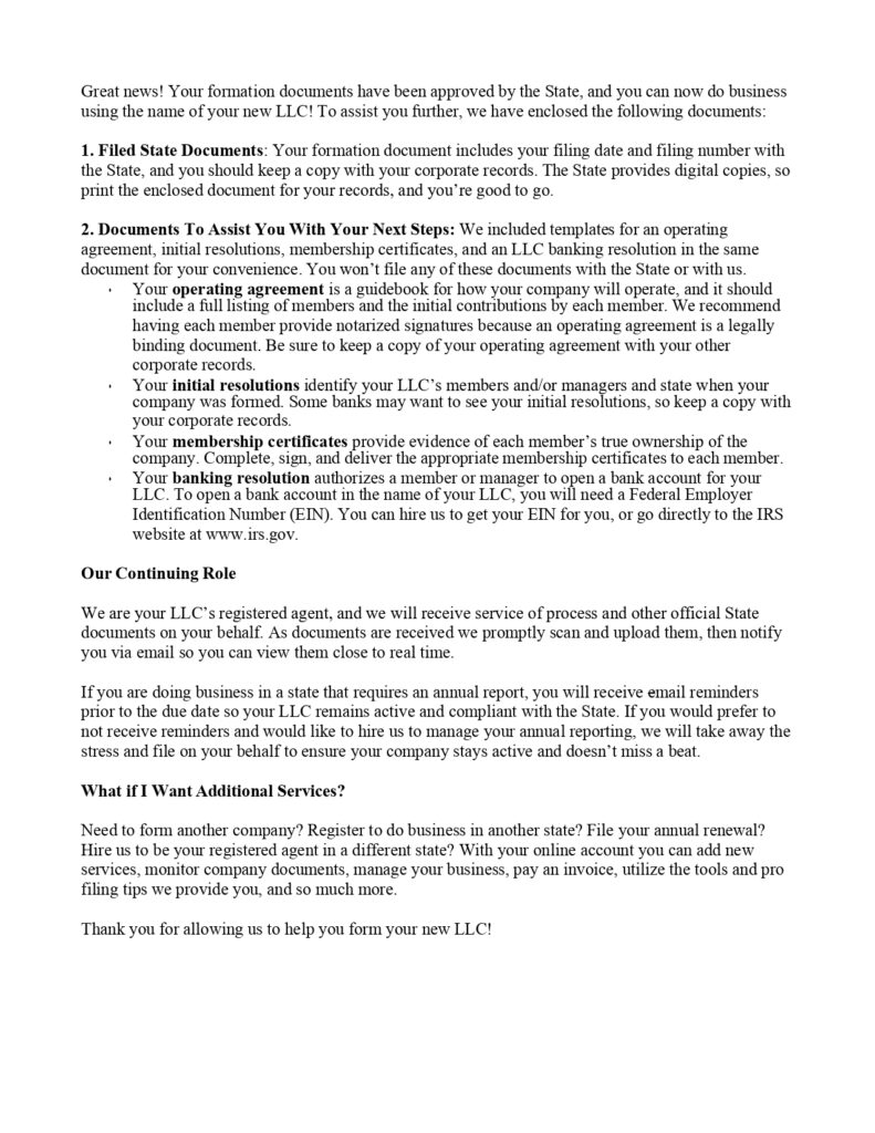Single Member LLC Template - MbcVirtual