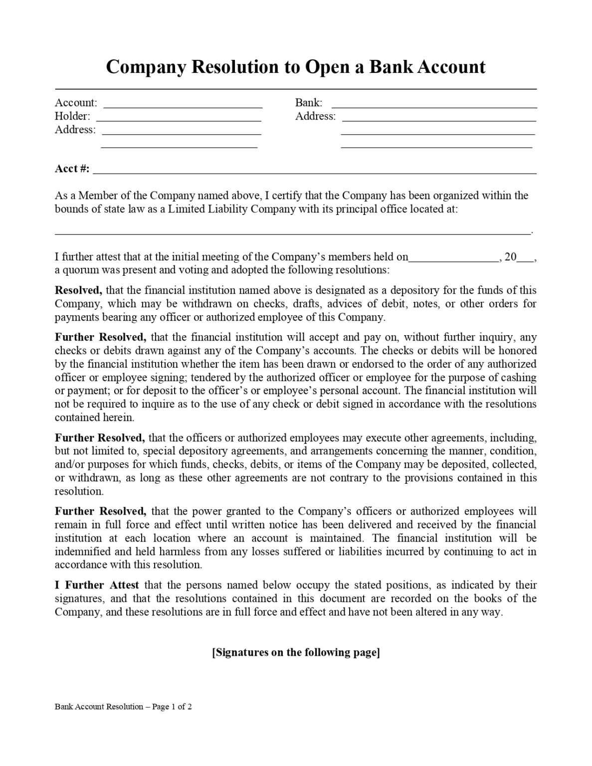 Single Member LLC Template - MbcVirtual