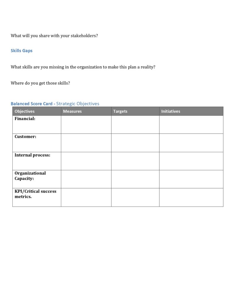 Strategic Planning Template Blank SME Template - MbcVirtual
