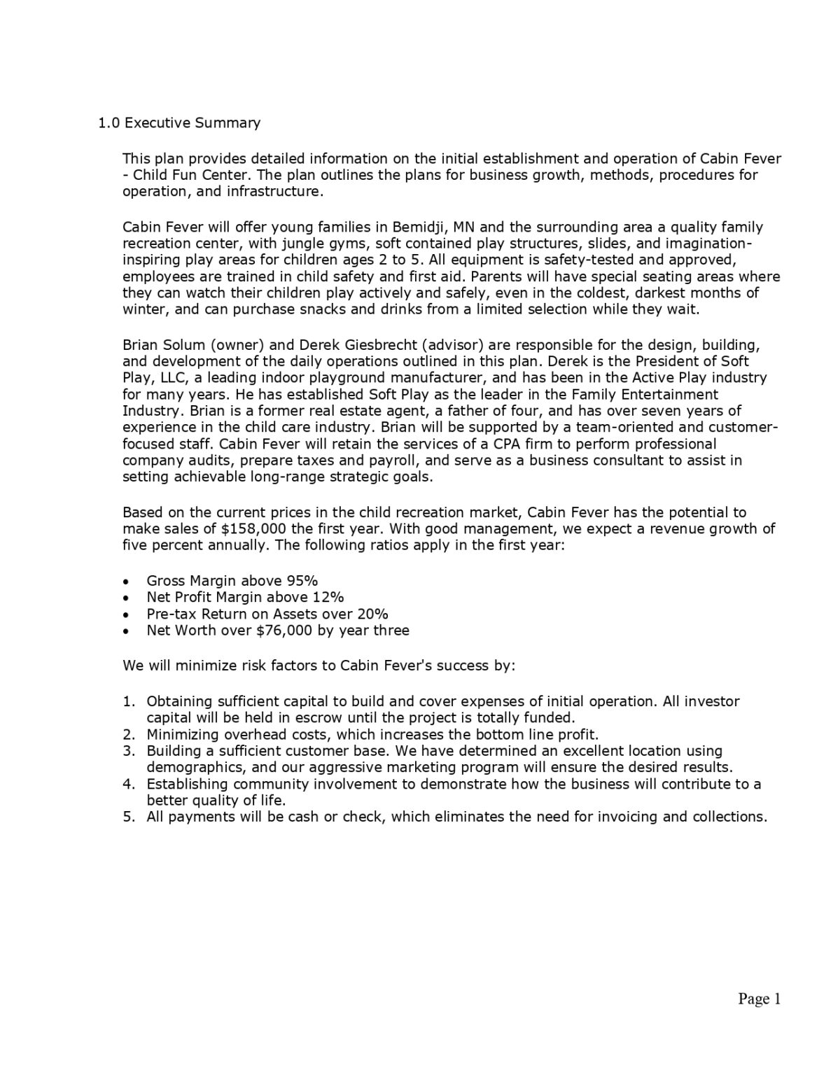 Pro Childrens Recreation Center Business Plan Template - MbcVirtual