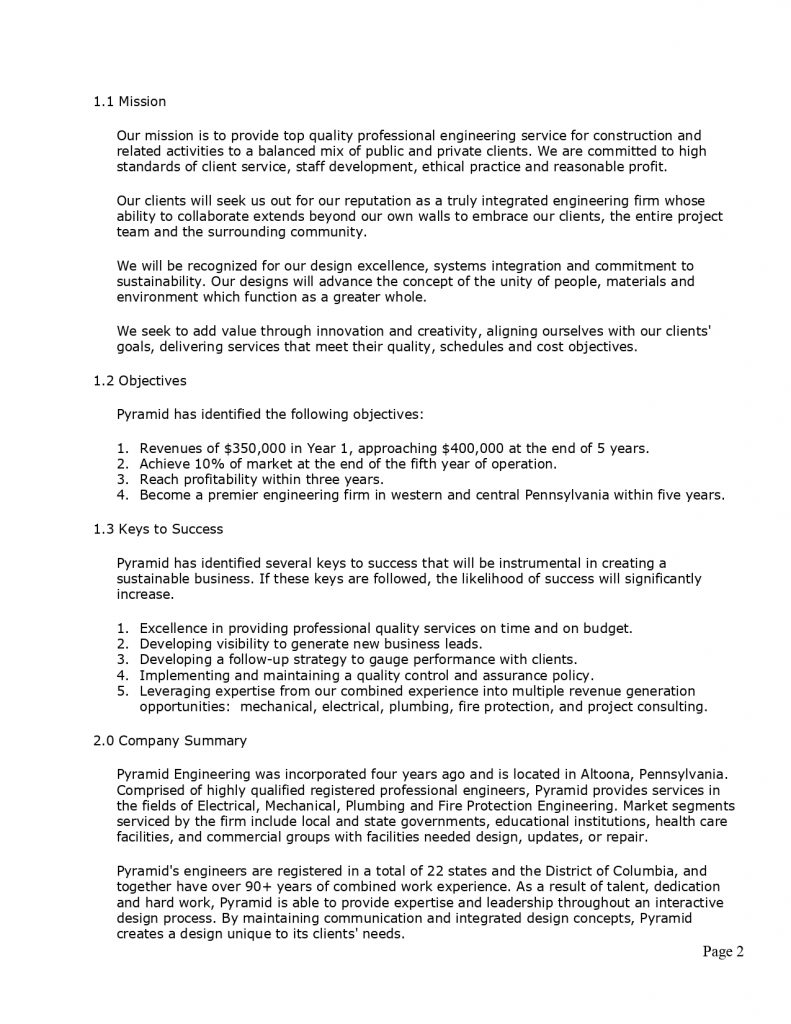 Pro Architectural Engineering Business Plan Template - MbcVirtual