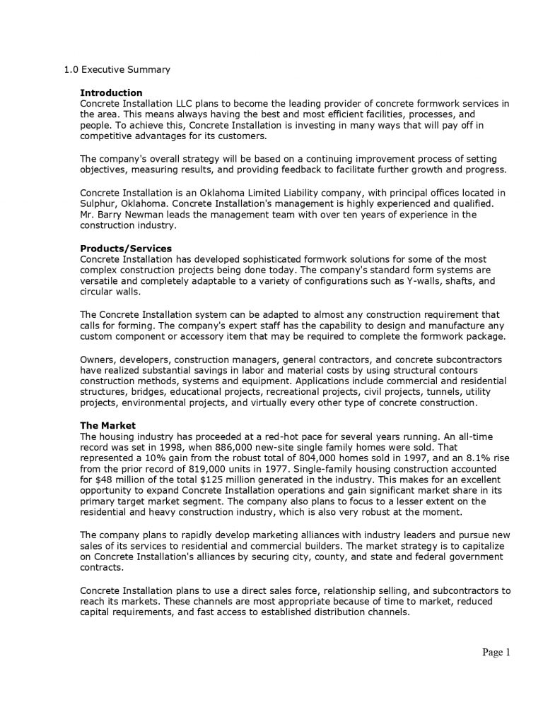 Pro Building Construction Business Plan Template - MbcVirtual