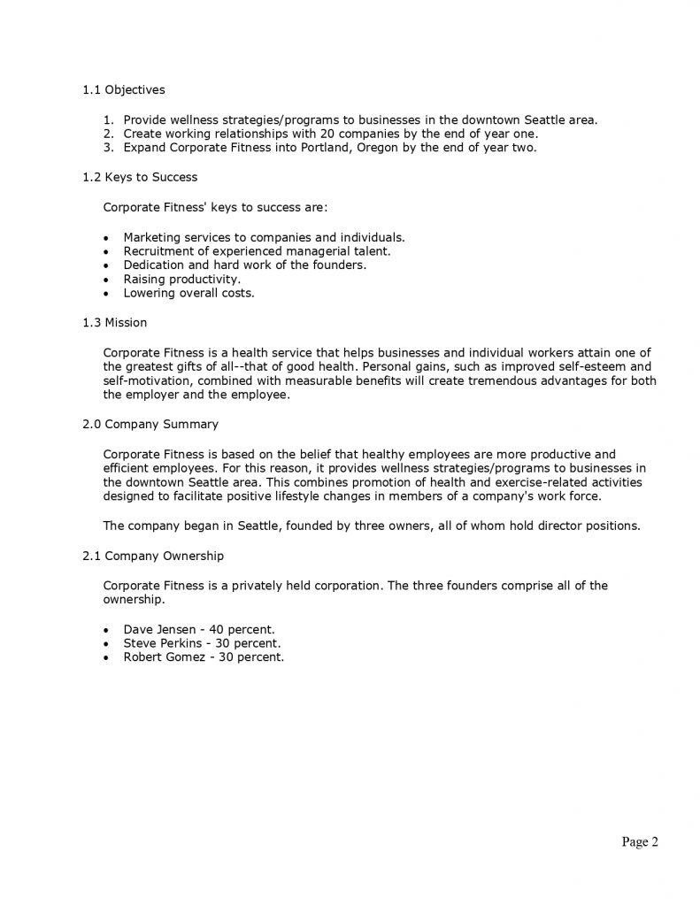 Pro Health Club Business Plan Template - MbcVirtual