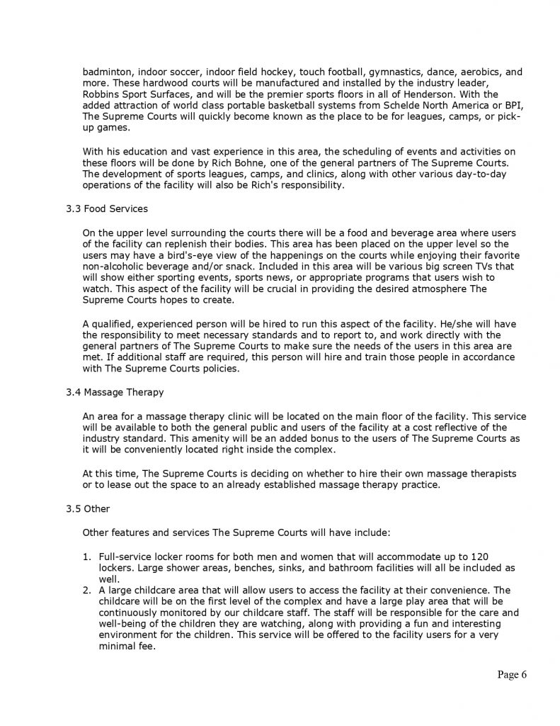 Pro Multi Sport Complex Business Plan Template - MbcVirtual