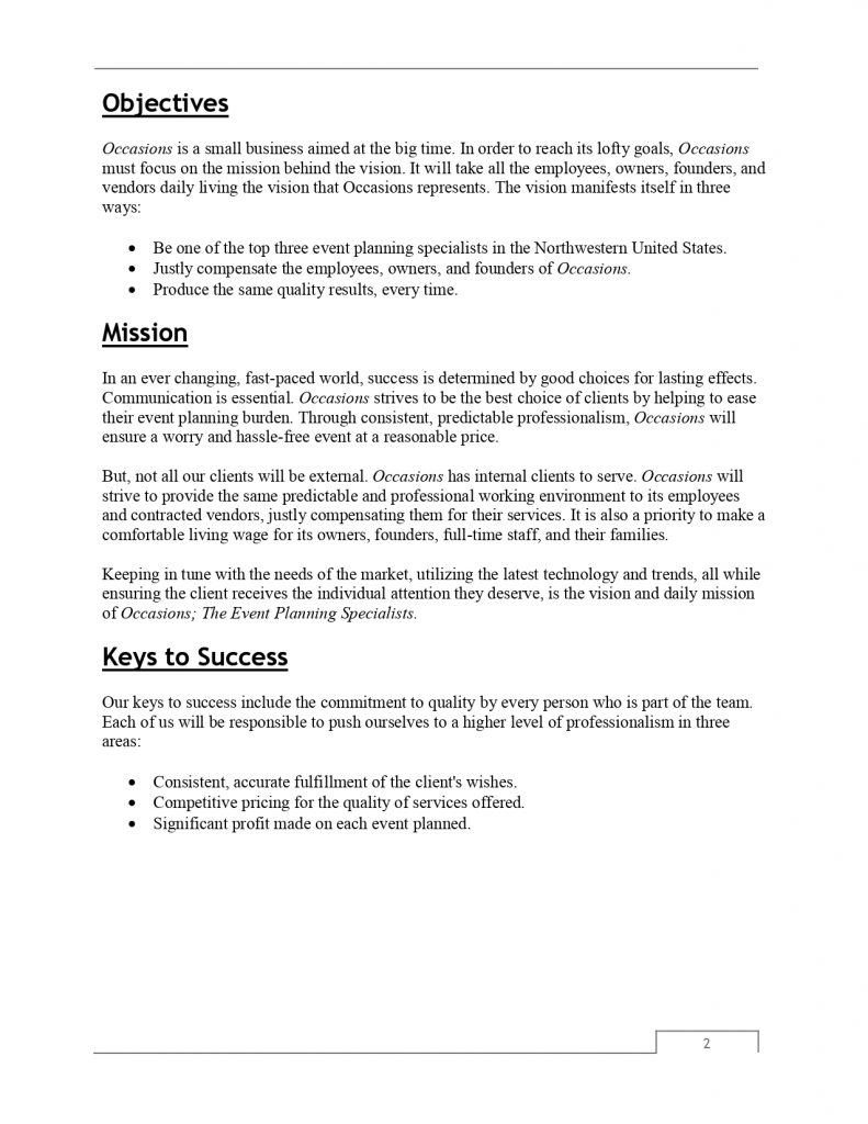 Pro Personal Event Planning Business Plan Template - MbcVirtual