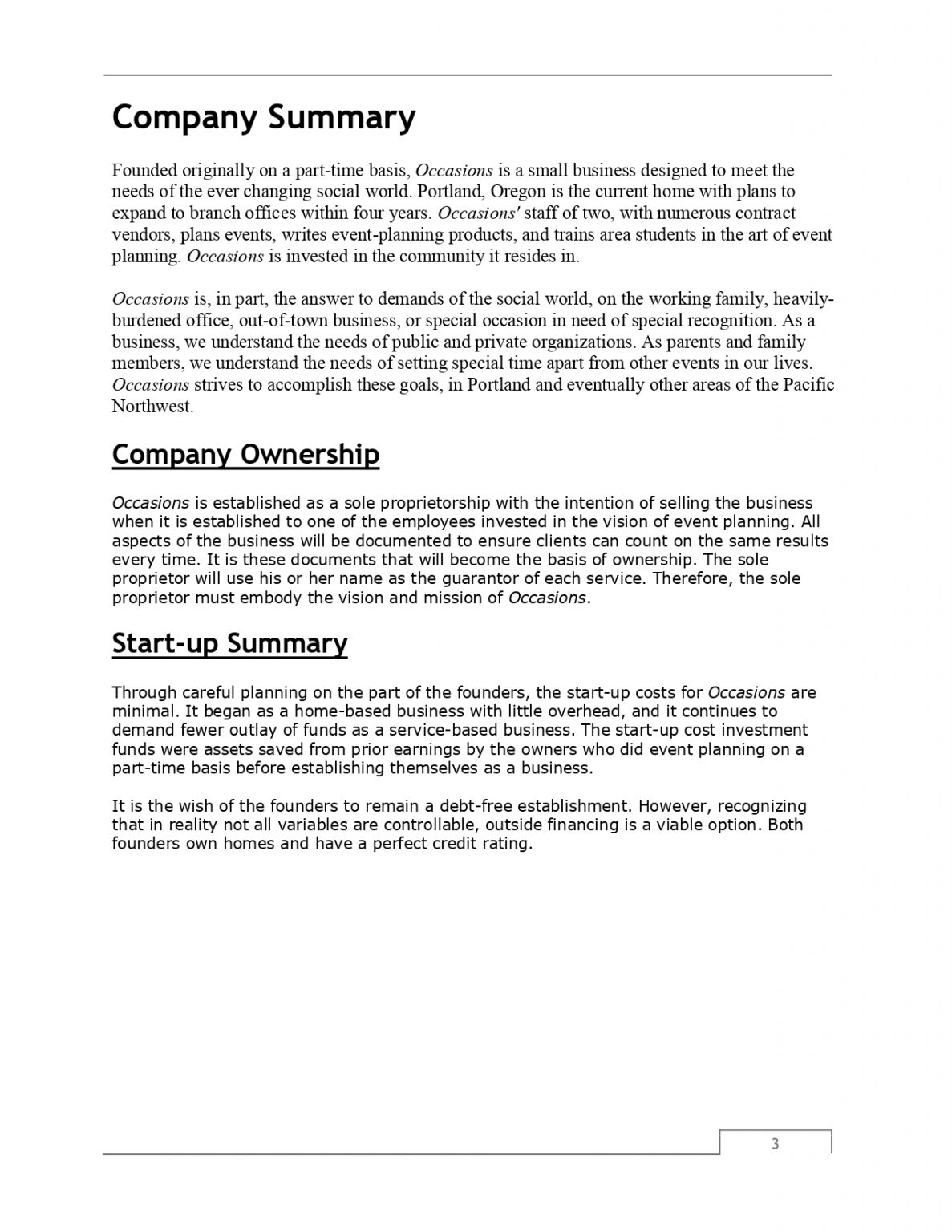 Pro Personal Event Planning Business Plan Template - MbcVirtual