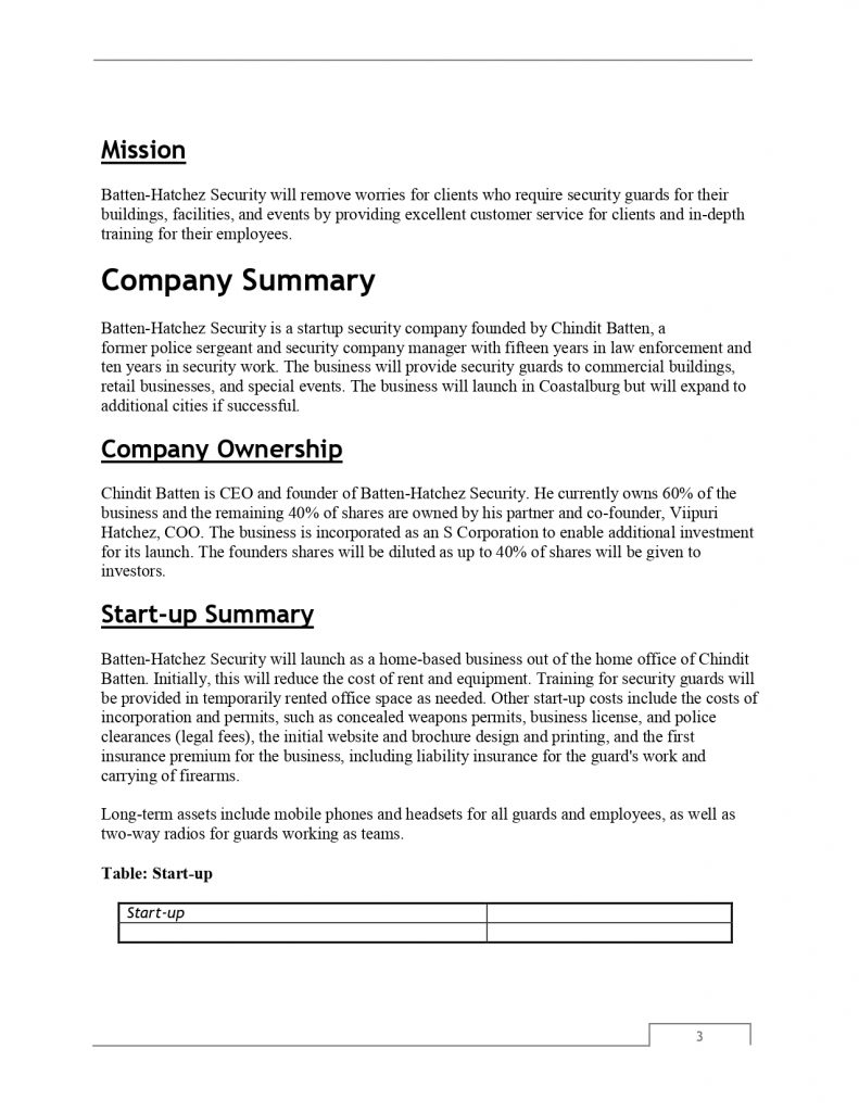 Pro Security Guard Business Plan Template - MbcVirtual