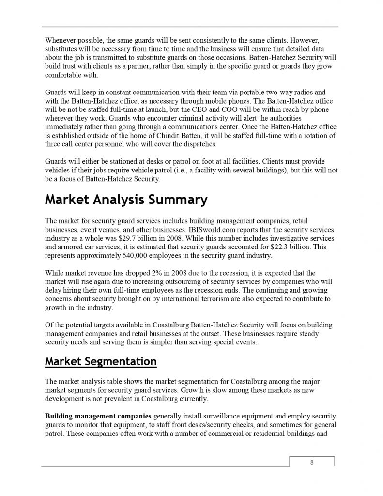 Pro Security Guard Business Plan Template - MbcVirtual