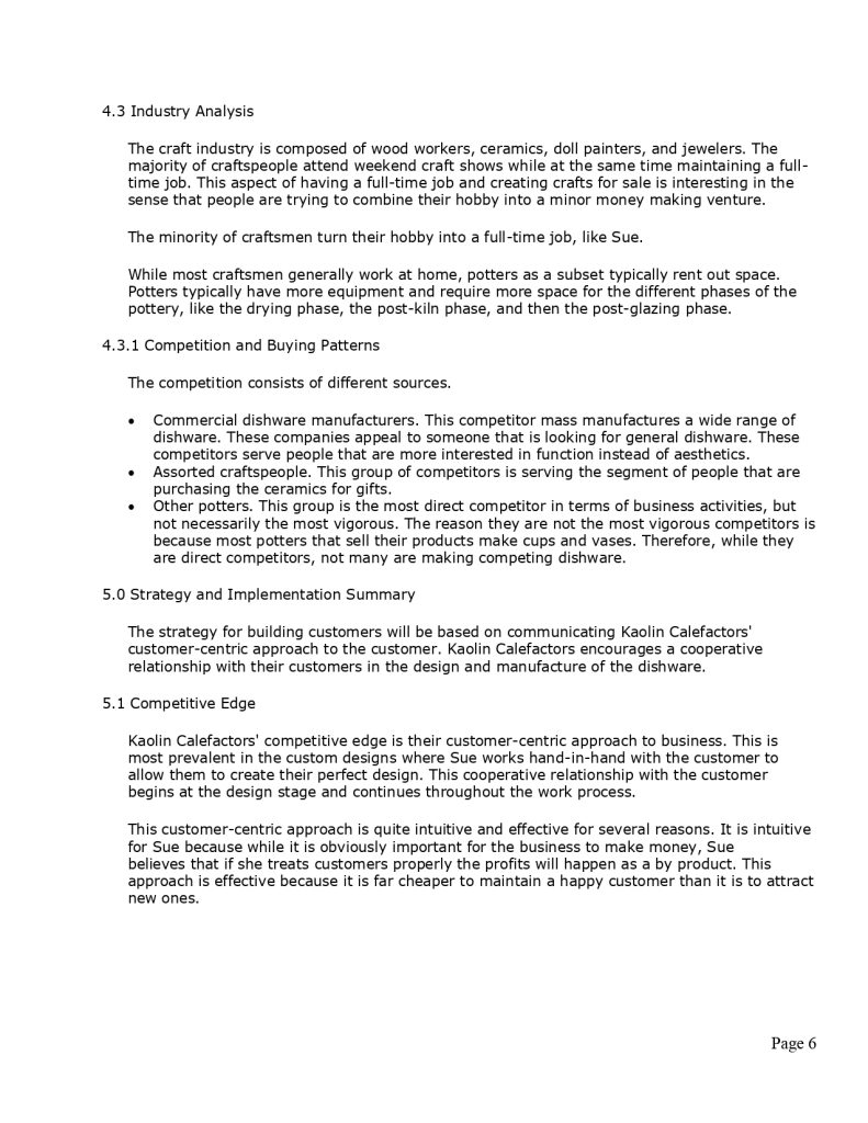 Pro Custom Pottery Business Plan Template - MbcVirtual