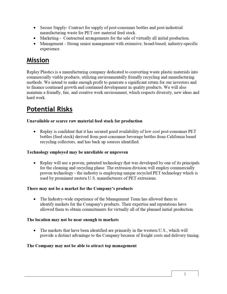 Pro Plastics Recycling Business Plan Template - MbcVirtual