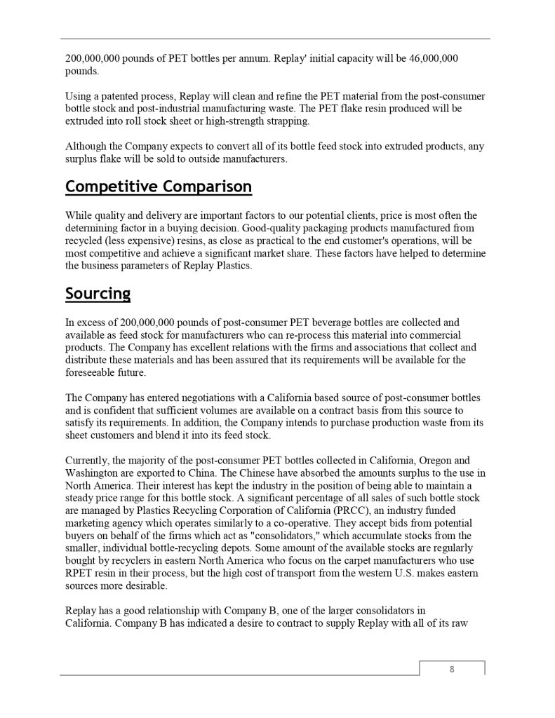Pro Plastics Recycling Business Plan Template - MbcVirtual