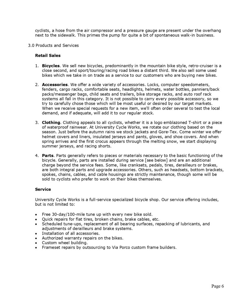 Pro Retail Bicycle Shop Business Plan Template - MbcVirtual