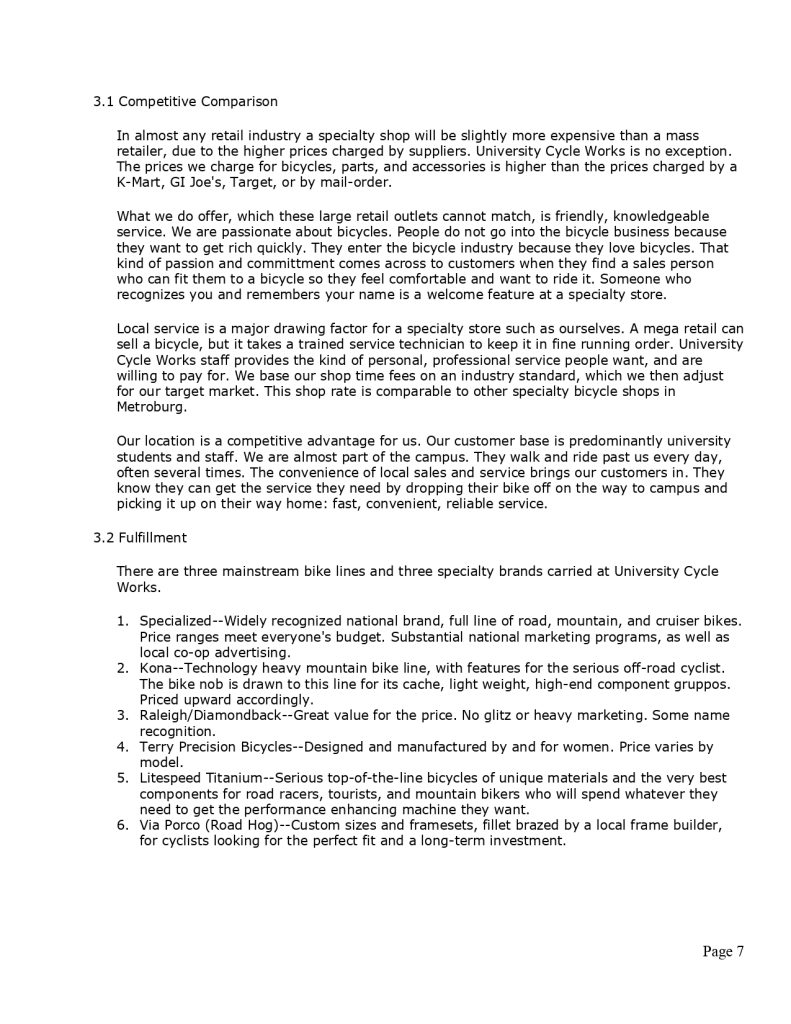 Pro Retail Bicycle Shop Business Plan Template - MbcVirtual