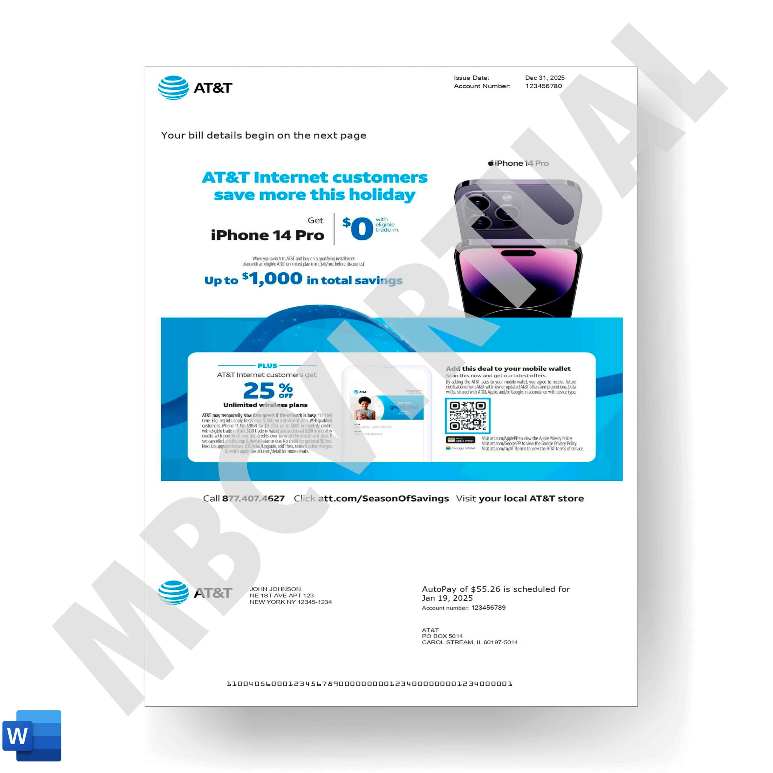 AT&T Bill Template - MbcVirtual