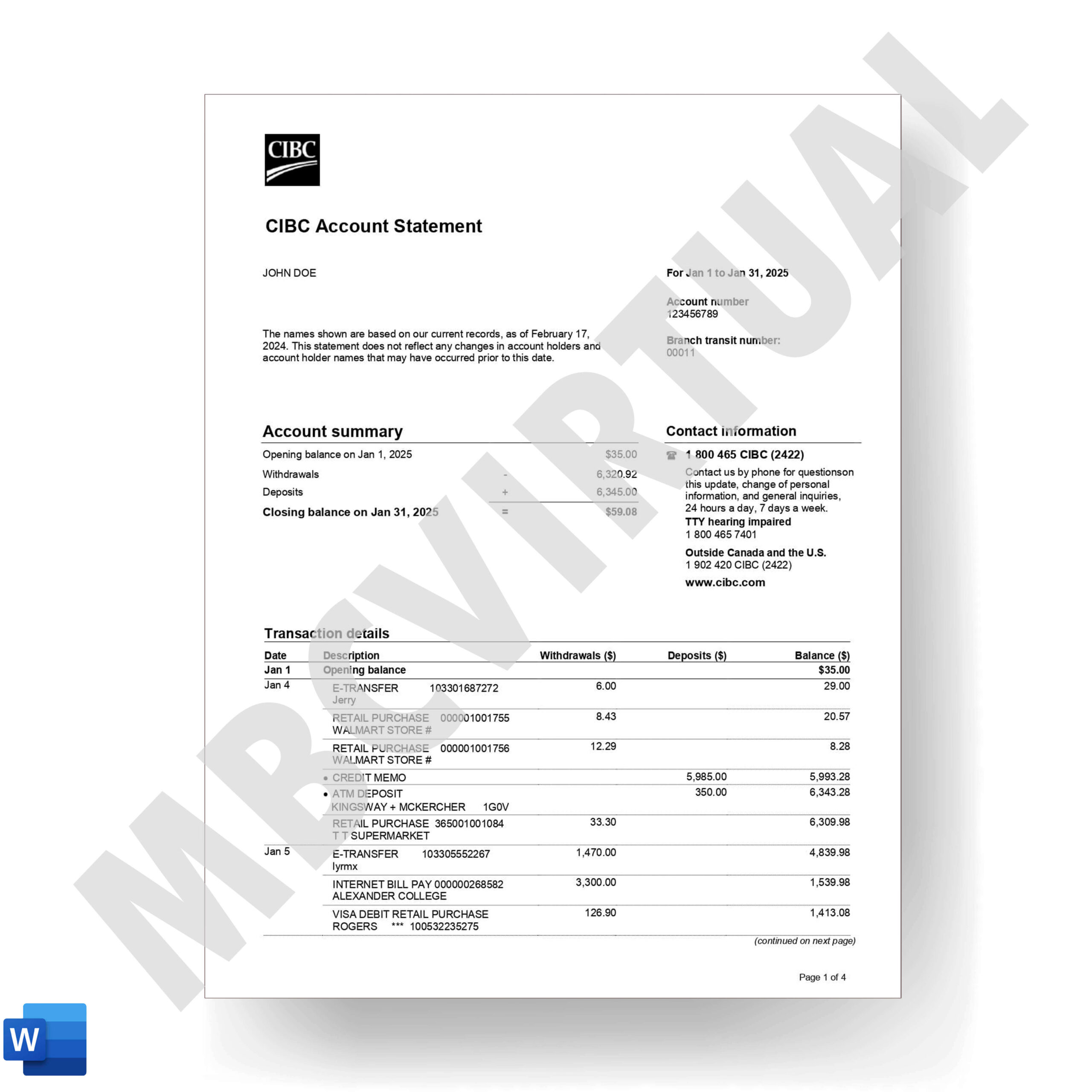 CIBC Bank Statement - MbcVirtual
