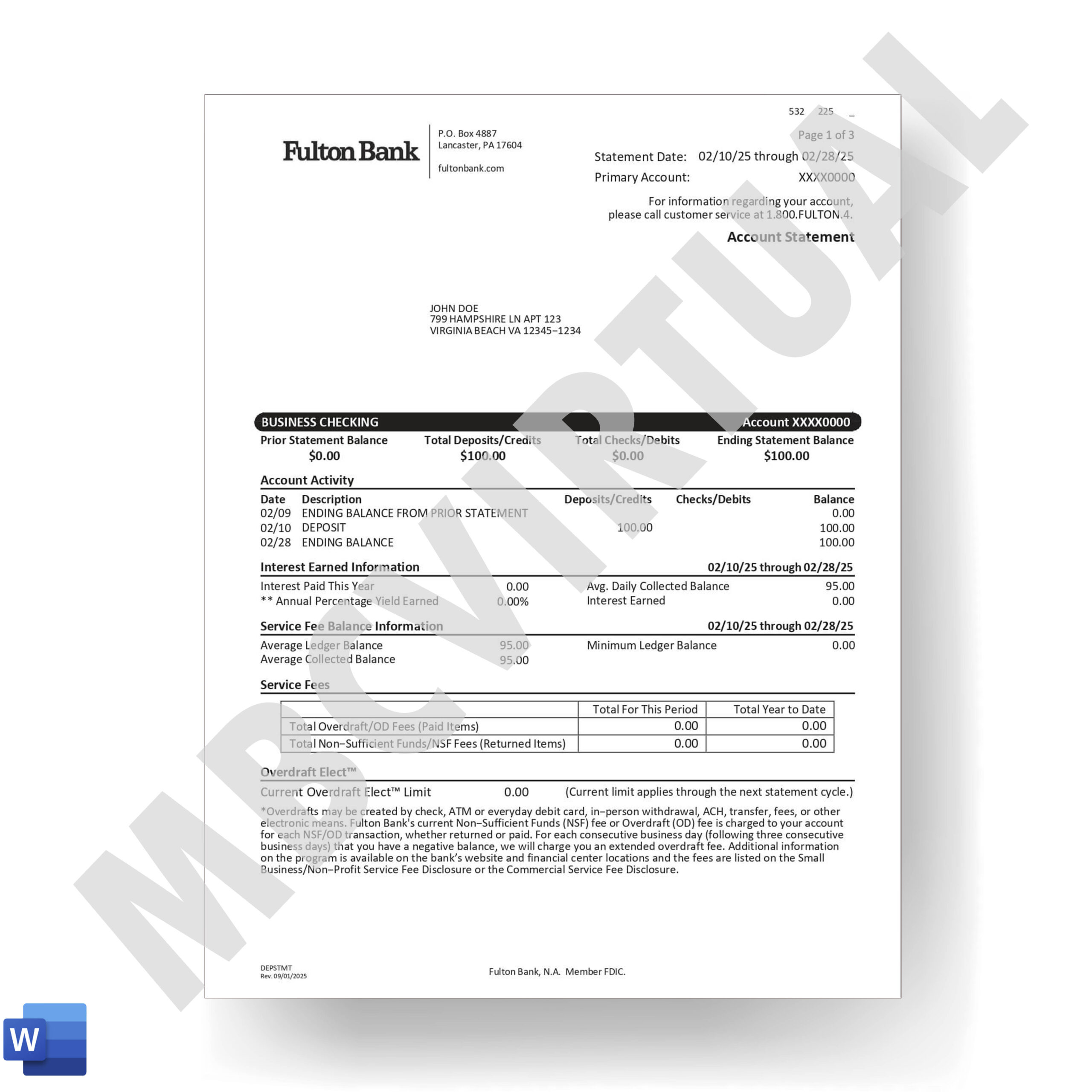 Fulton Bank Statement - MbcVirtual