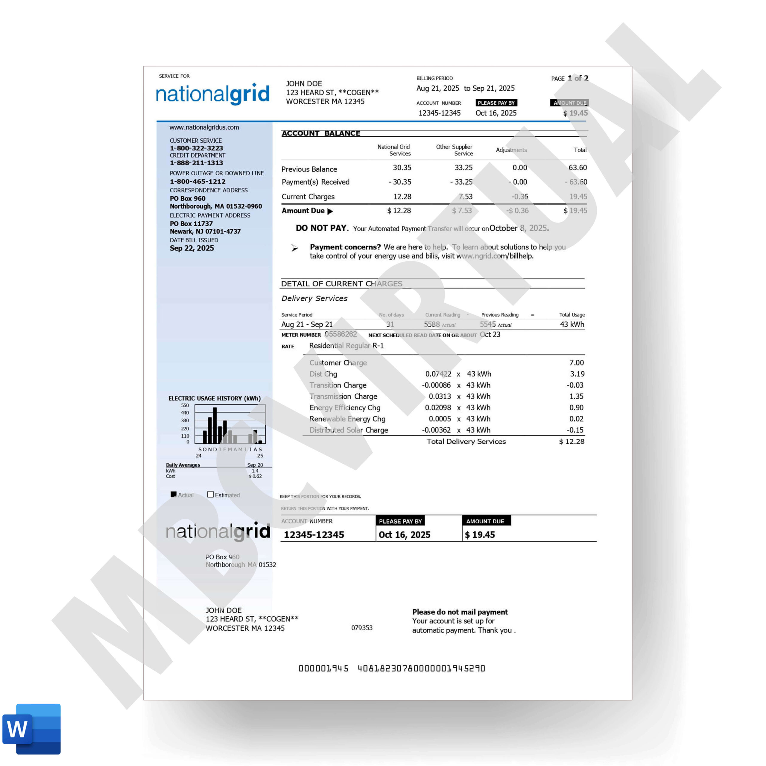National Grid Bill Template - MbcVirtual