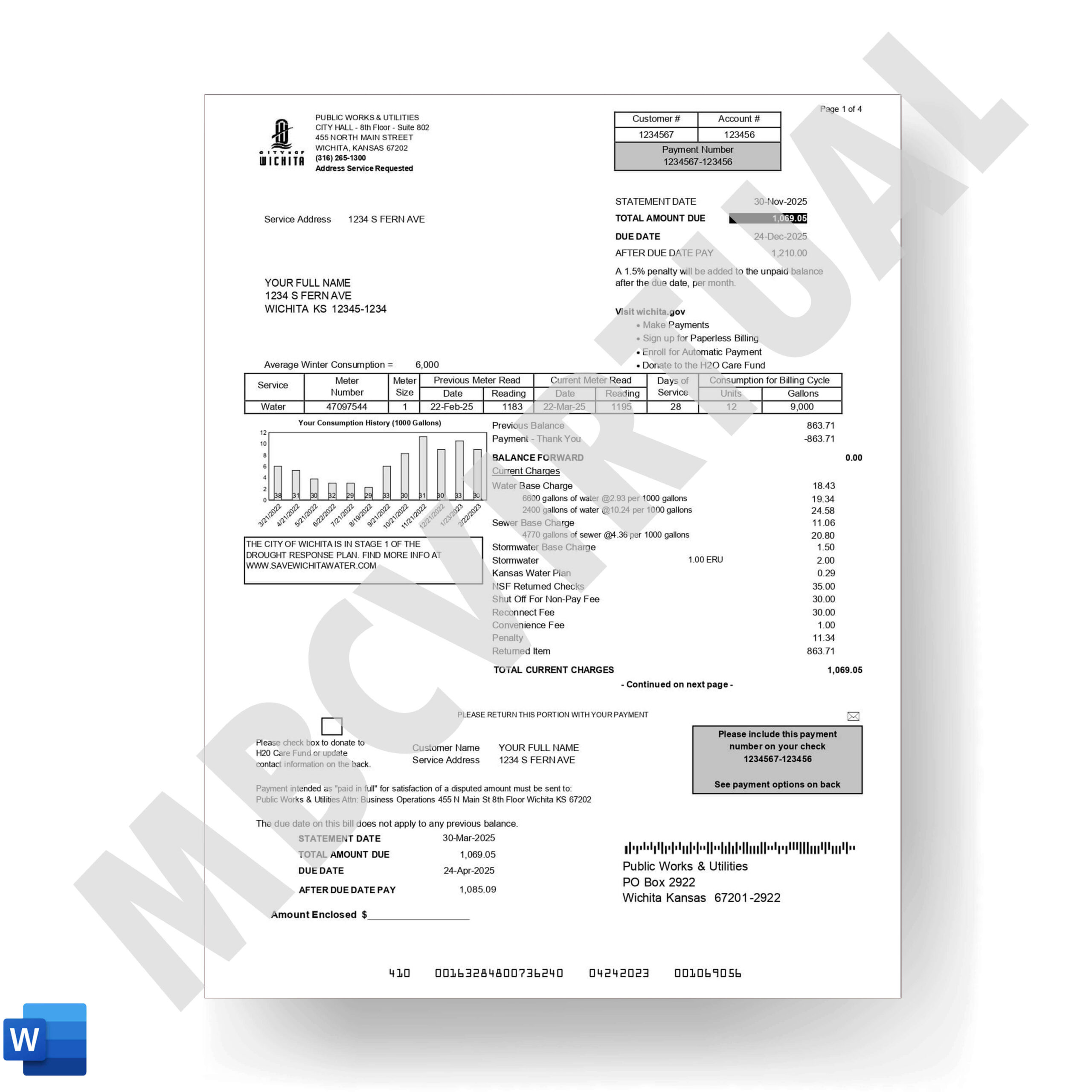 Public Works and Utilities Bill Template - MbcVirtual