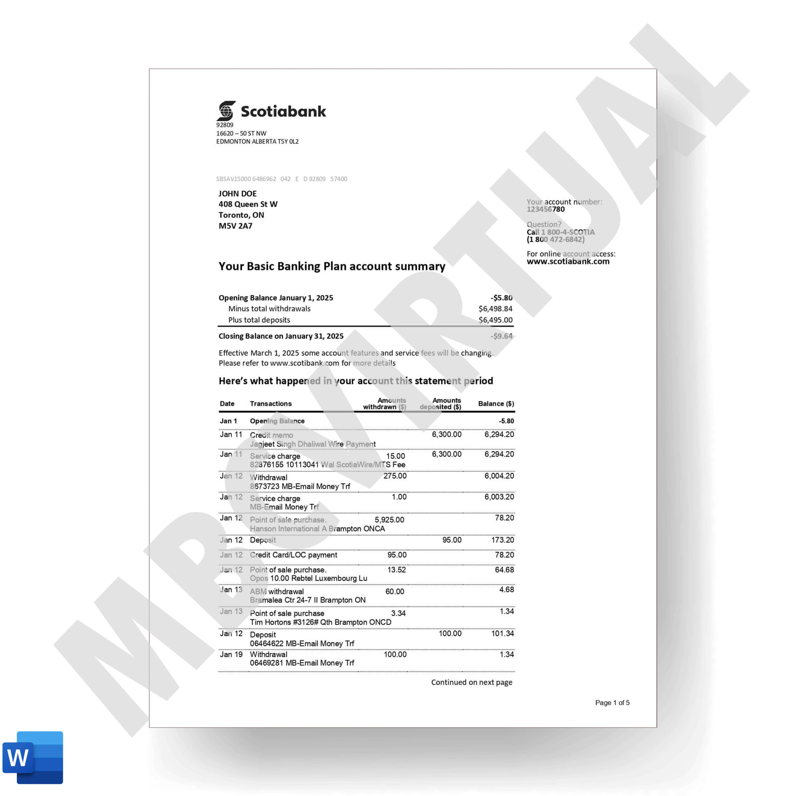 Scotia Bank Statement - MbcVirtual